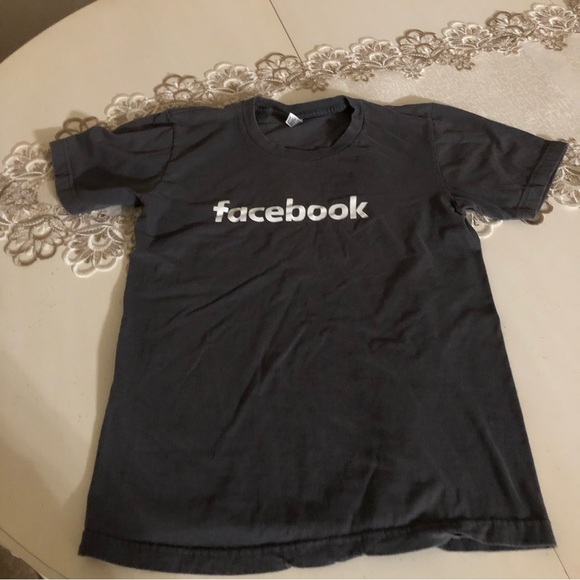 Shirts | Facebook Logo Grey Short Sleeve Tshirt | Poshmark
